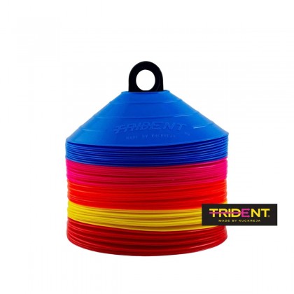 TRIDENT PREMIUM DISCO CONES SET W/BAG - 50 PIECES (MULTICOLOUR)